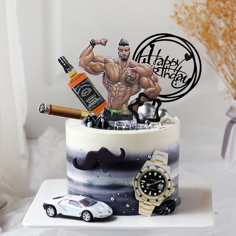 【JS Bakery Store】Muscle Strong Man 6 pack Handsome Rich Man Gym ...