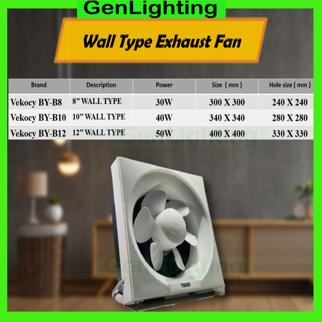 SIRIM Vekocy Exhaust Fan 8" / 10" / 12" Wall Exhaust Fan Ceiling ...
