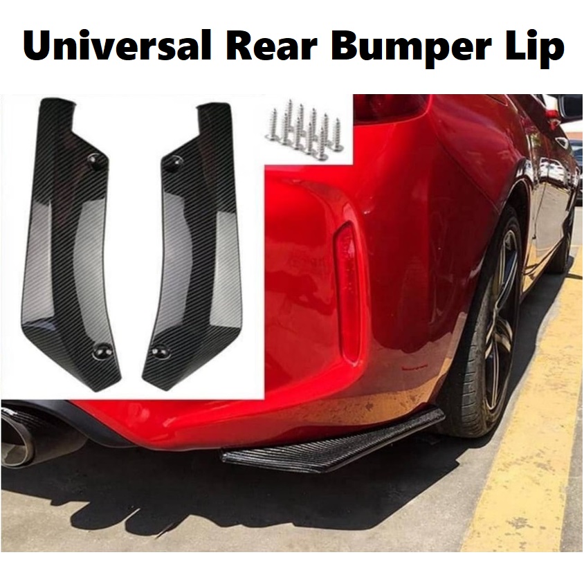 Universal Car Rear Bumper Lip Diffuser Winglet Wings Anti-crash ...