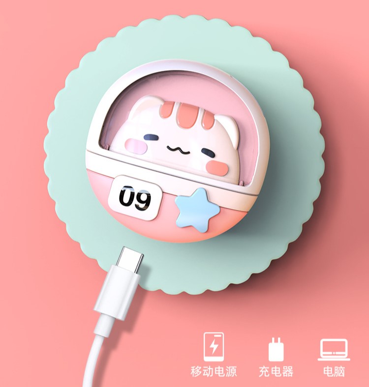 Ready Stock Animal Mini fan Lanyard Fan USB Rechargeable Hanging Neck ...
