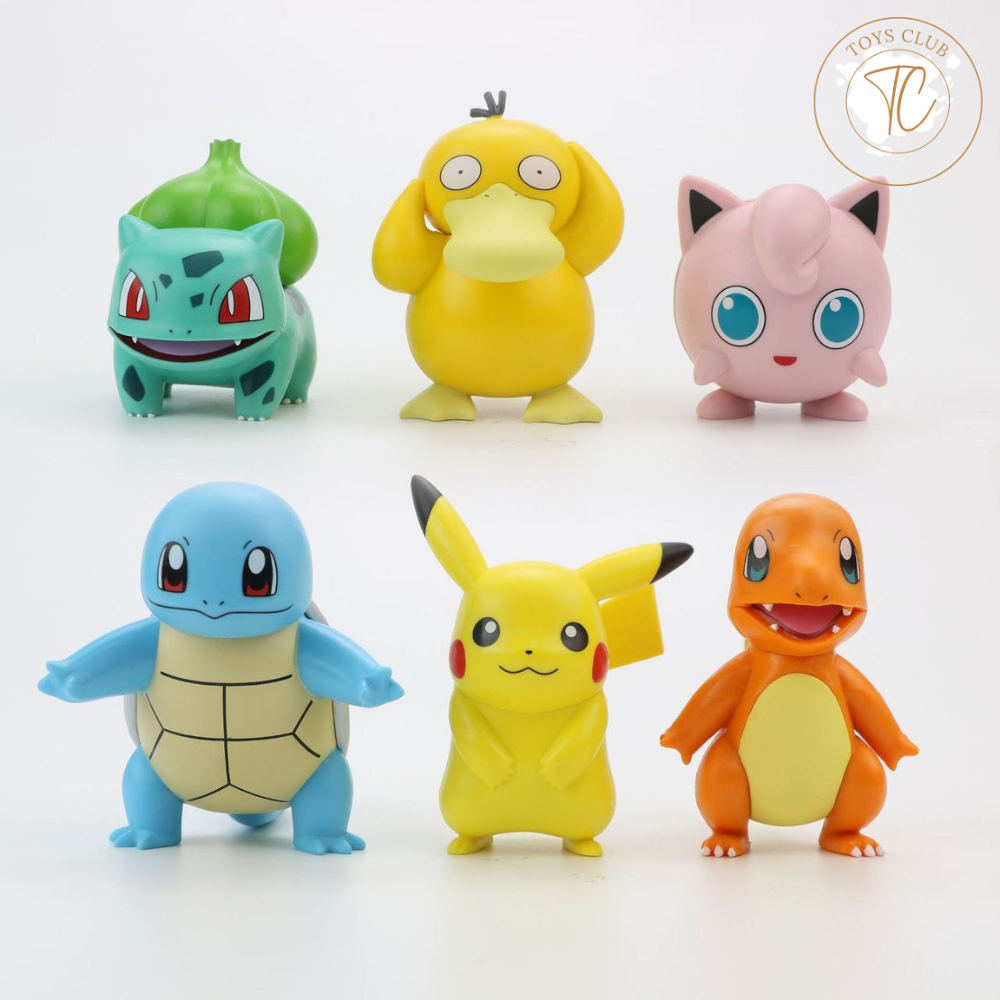 Pokemon Figures (6pcs) Pikachu Charmander Vulpix Litten Eevee Pokeball ...
