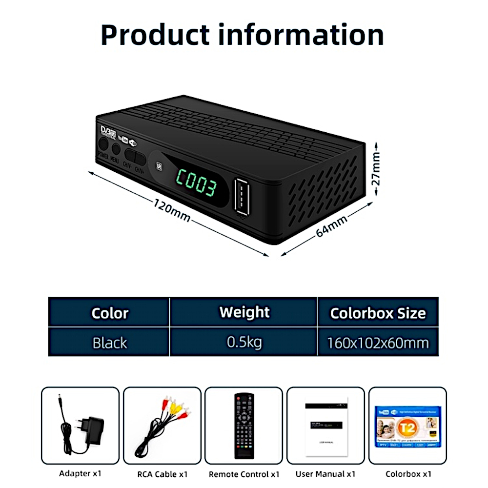 Dekoder MYTV Decoder DVB T2 Myfreeview HDTV Digital TV Receiver DVBT2 ...