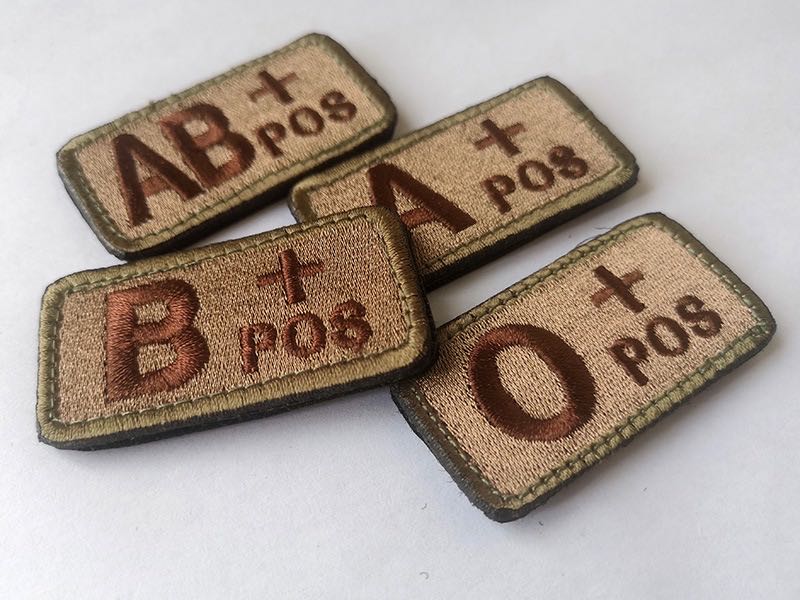 3D Tactical Patch Blood Type Group Military Patches for Clothes ...