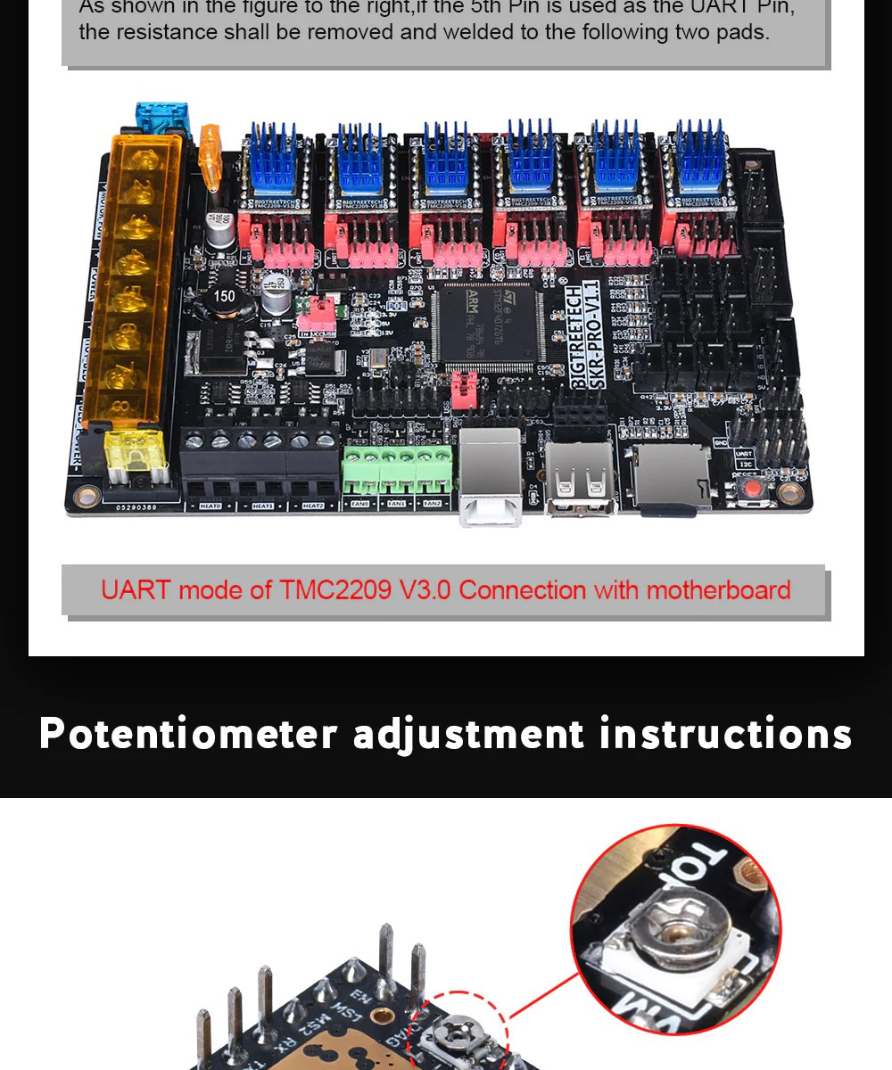 BIGTREETECH TMC 2209 V1.3 / EZ 2209 Ultra Quiet Stepper Motor Driver for FDM 3D Printer | Shopee ...