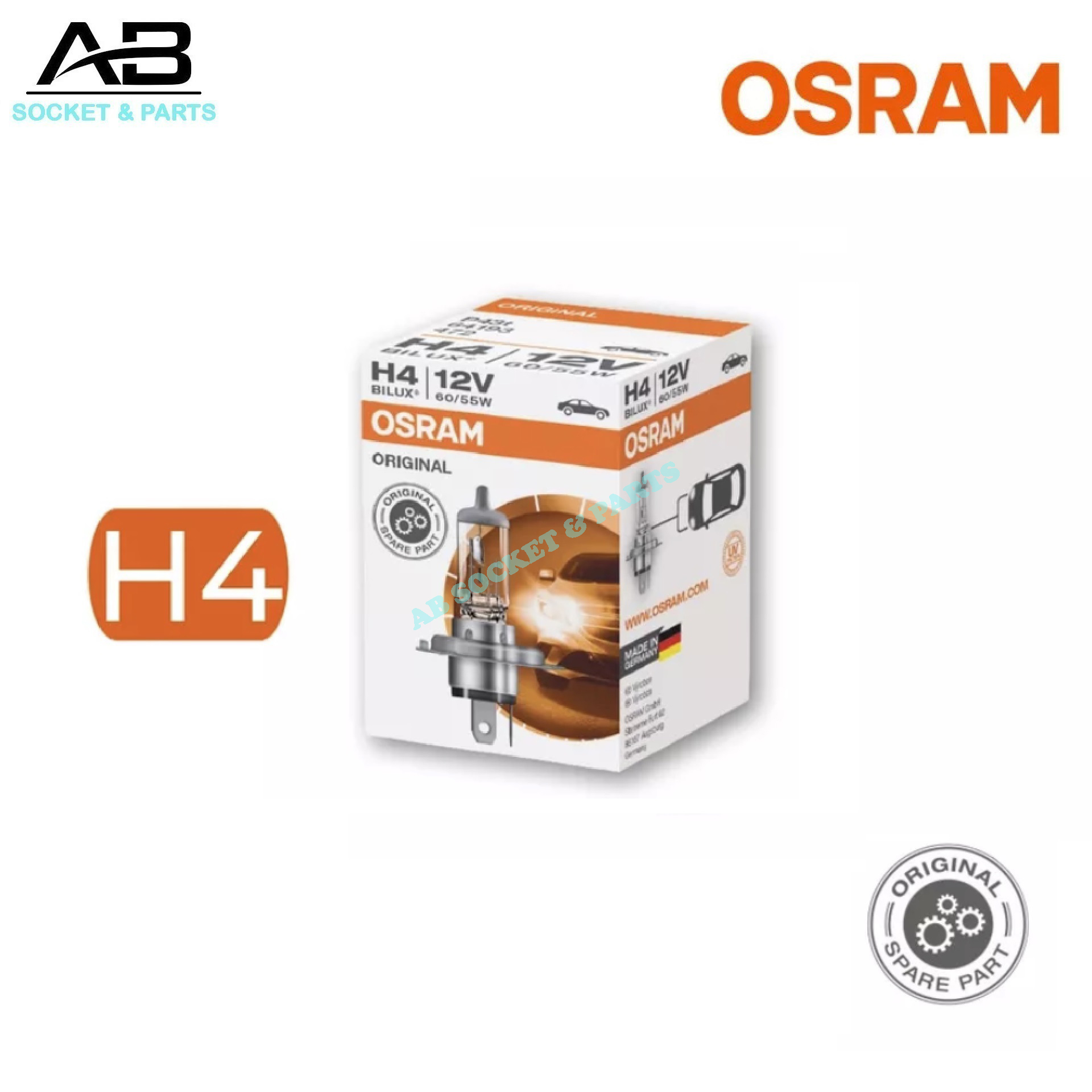OSRAM Original 12V Halogen Bulb H1 H3 H4 H7 H8 H9 H11 HB3 HB4 HIR2 T10 ...