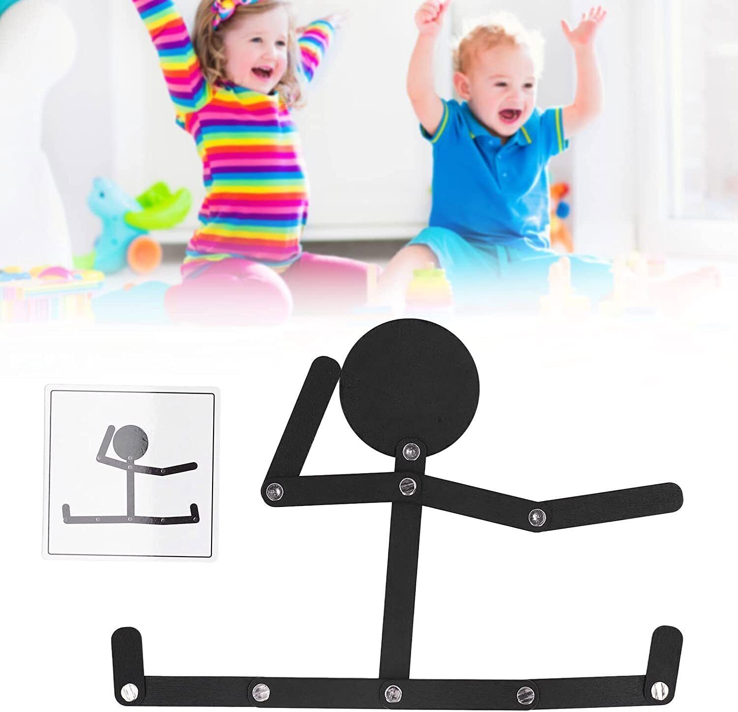 DIY Puzzle Toys Sport Pose Stickman with 24 Double-Side Cards Children ...