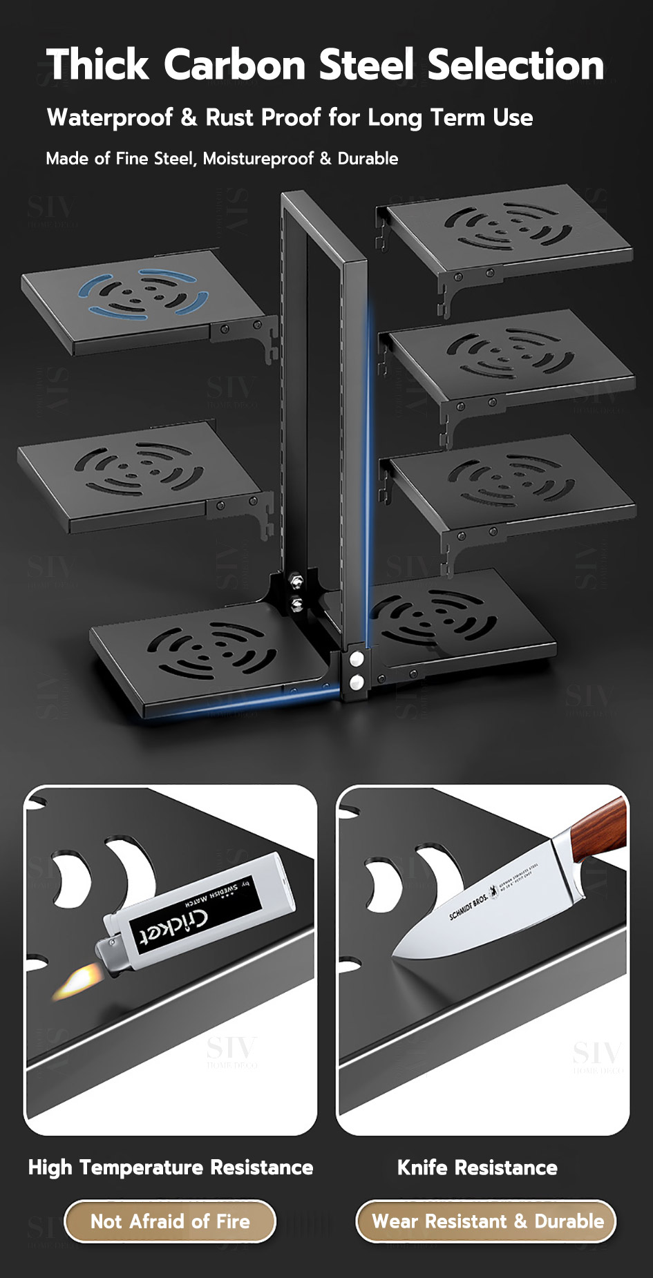 SIV 2-5 Tiers Adjustable Pot and Pan Rack Organizer Rak Bawah Sinki ...