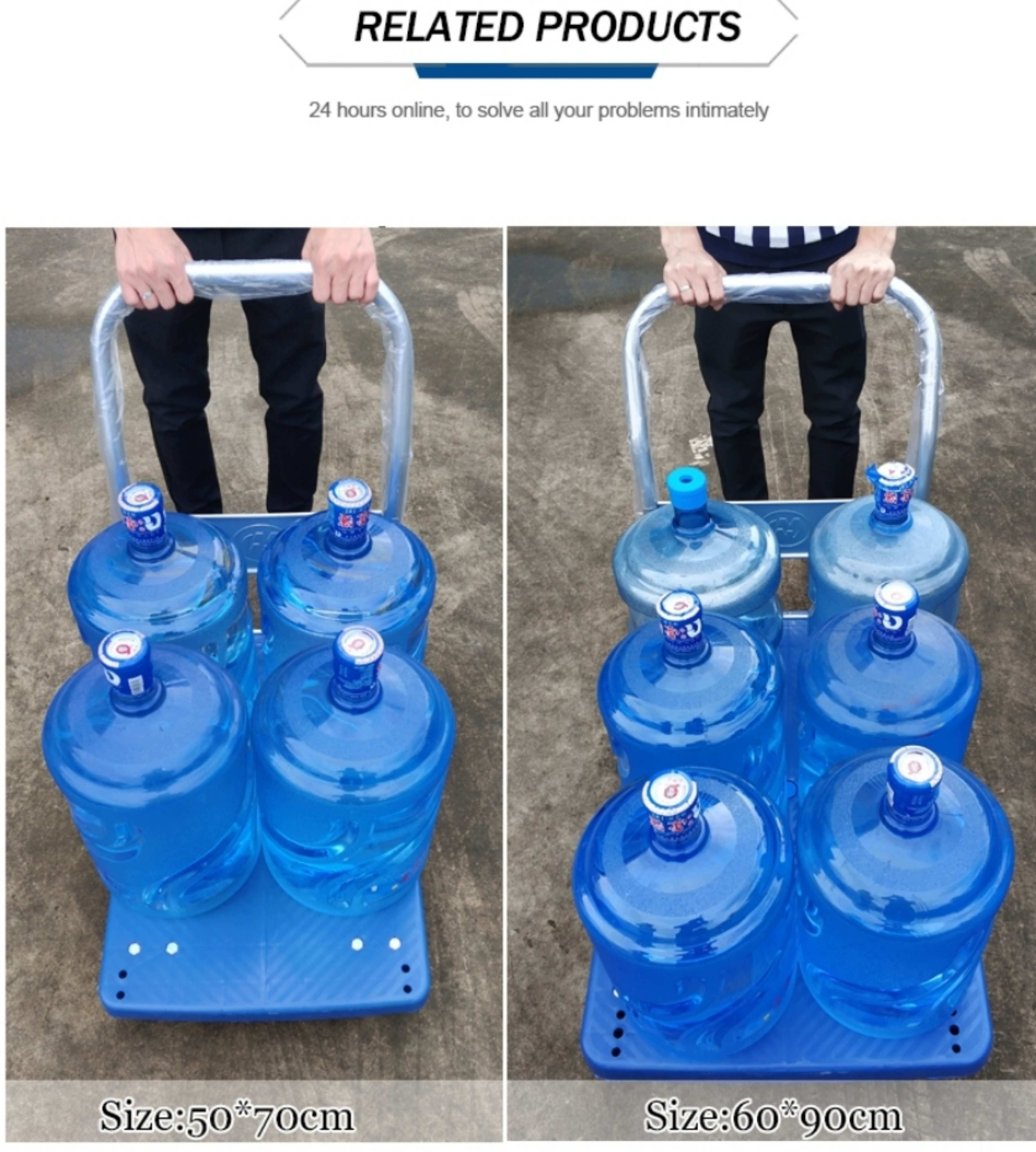 KT WARE 400KG HEAVY DUTY PLASTIC PLATFORM TROLLEY TROLI CART HAND TRUCK ...