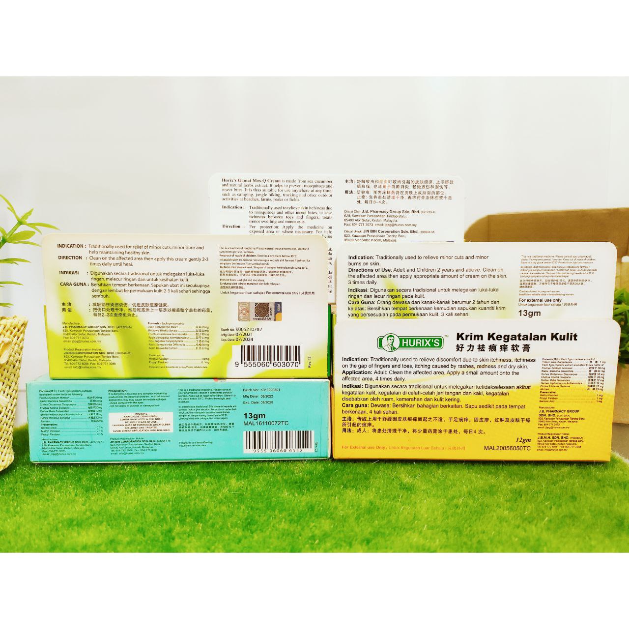 1)HURIX'S ALOE VERA CREAM PLUS/ 2)Krim Kegatalan Kulit/3)HURIX'S GAMAT ...
