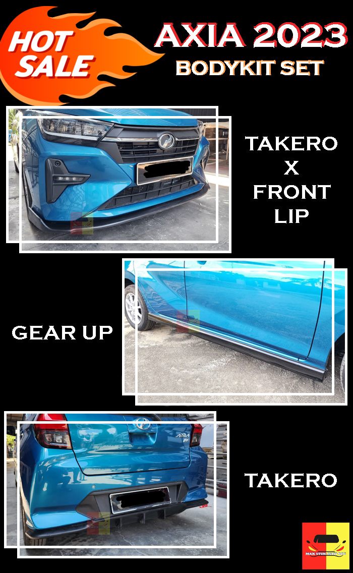PERODUA AXIA 2023 FULLSET BODYKIT GEAR UP TAKERO MK7 OE LOOK BUMPER ...