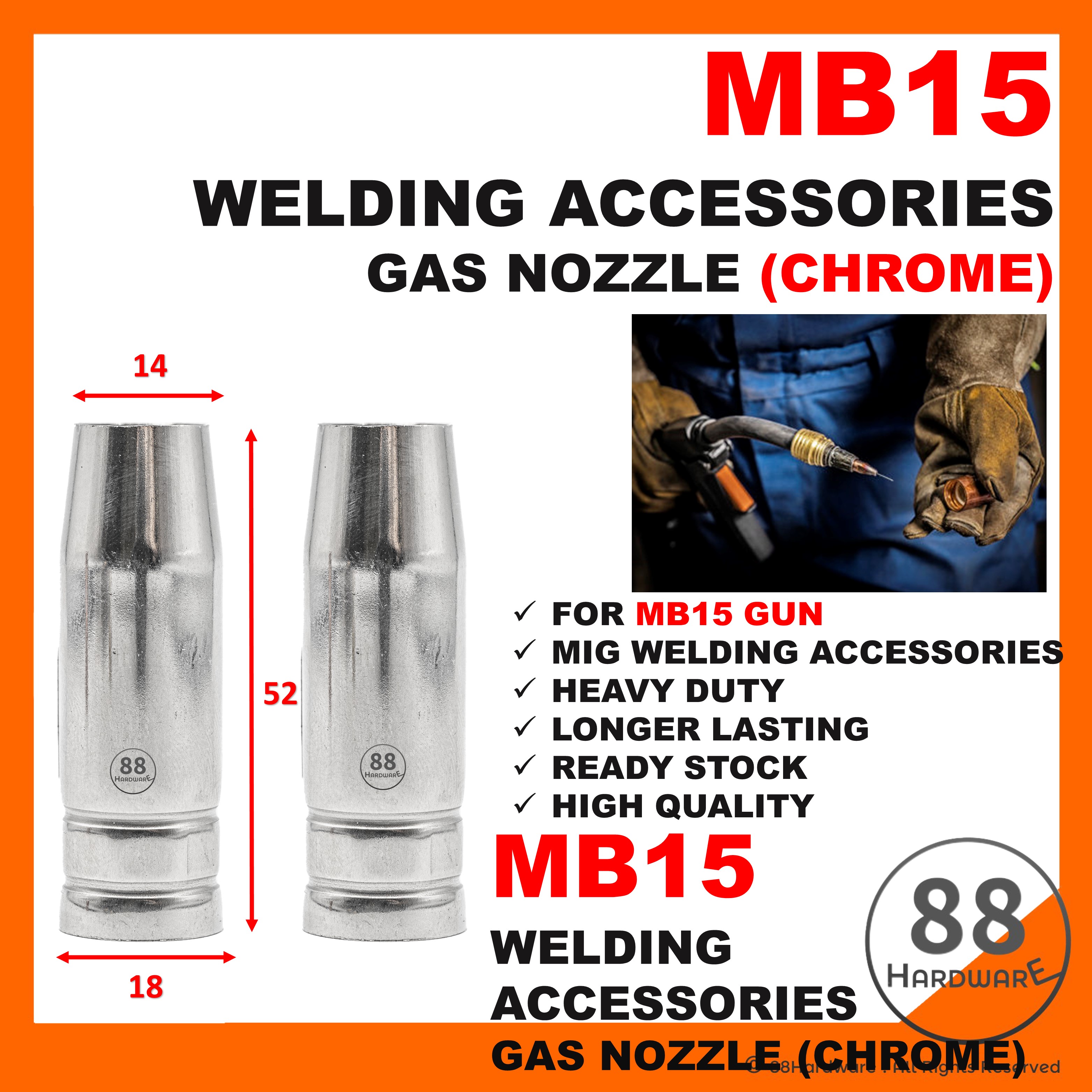MB15 Mig nozzle welding / mig gas nozzle / welding mig / welding nozzle / mig nozzle welding ...