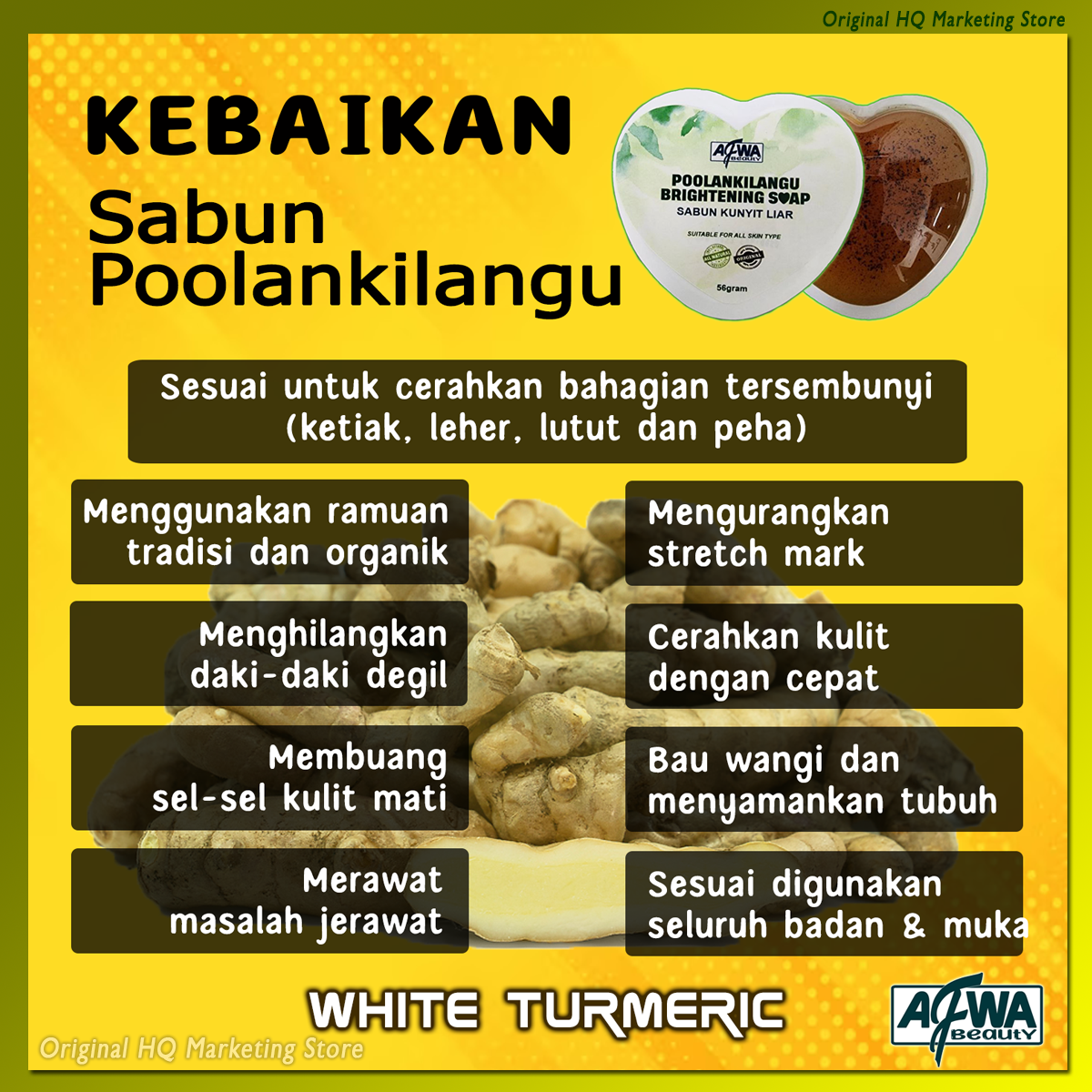 Sabun Poolangkilangu 56gram Kunyit Putih White Turmeric Soap ...