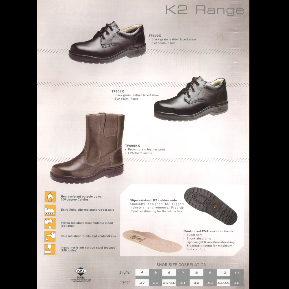 K2 High Cut Brown Grain Full Leather Safety Boots | Shoes | TF605KX ...