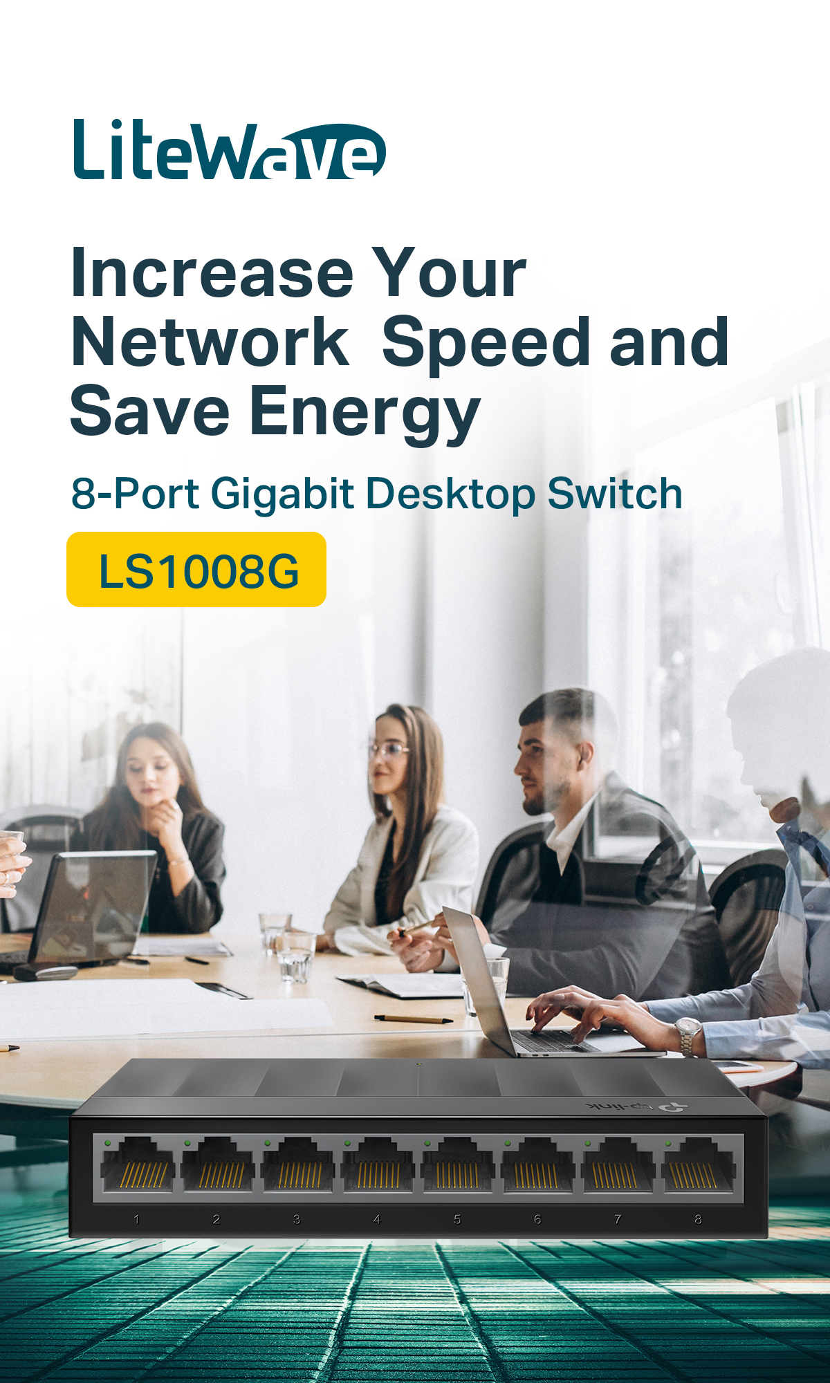 TP-Link 8 Gigabit Ports 10/100/1000Mbps Desktop Ethernet Lan Switch ...