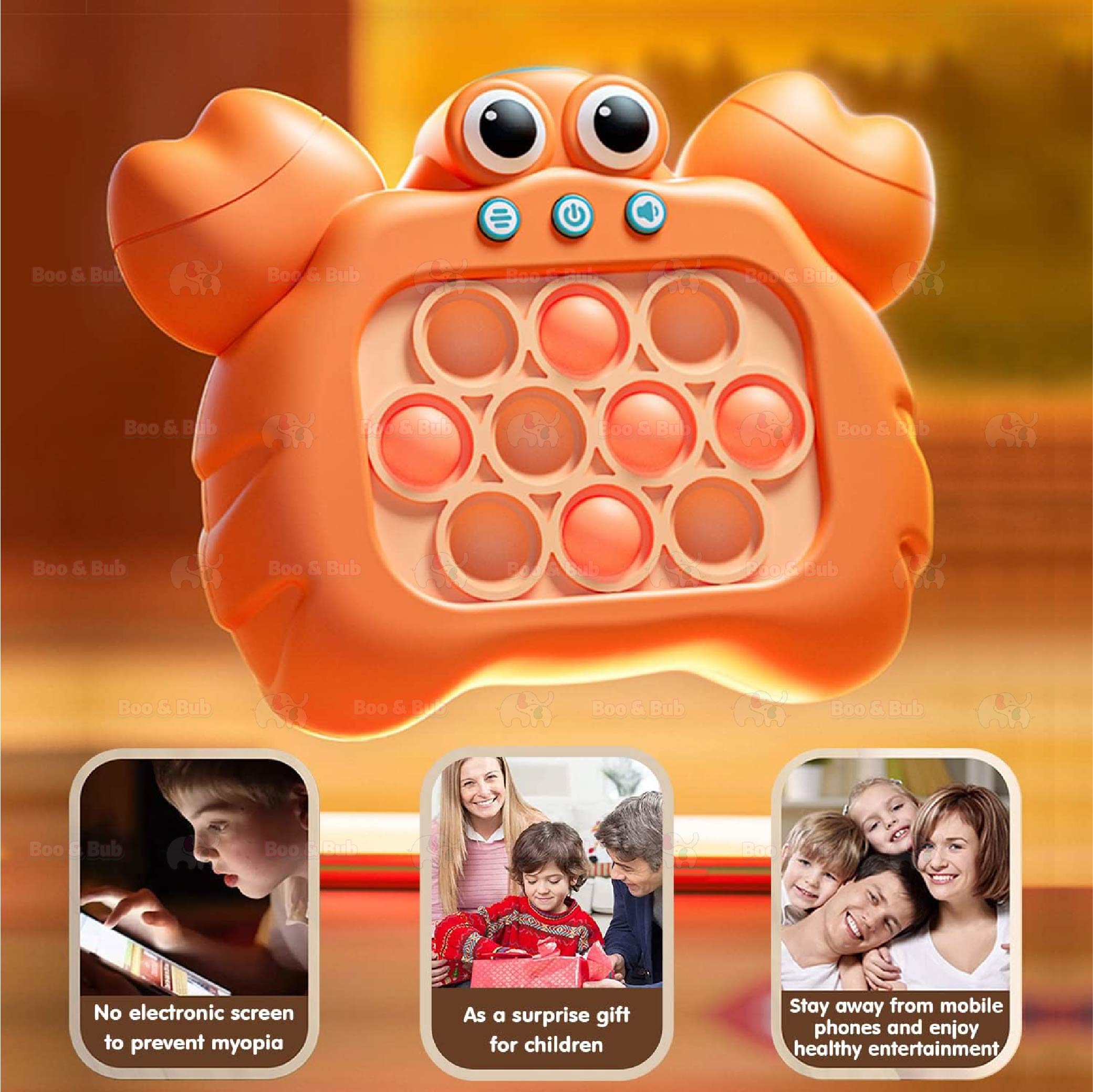 Booandbub Pop It Push Bubble Game Challenge Fidget Toys With Led Game