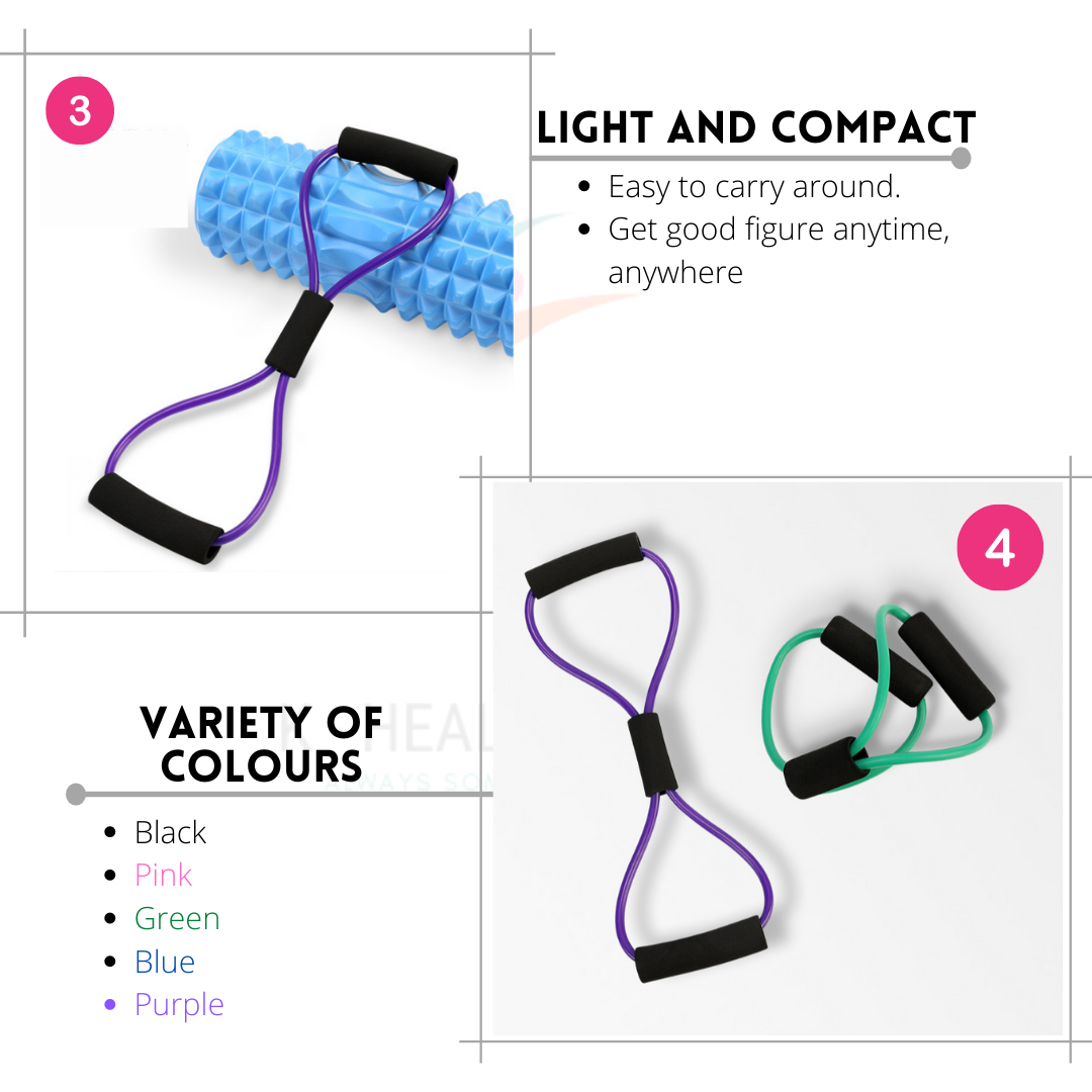 【READY STOCK】8 Shaped Rope/ 42cm Resistance Band/ Chest Expander/ Yoga ...