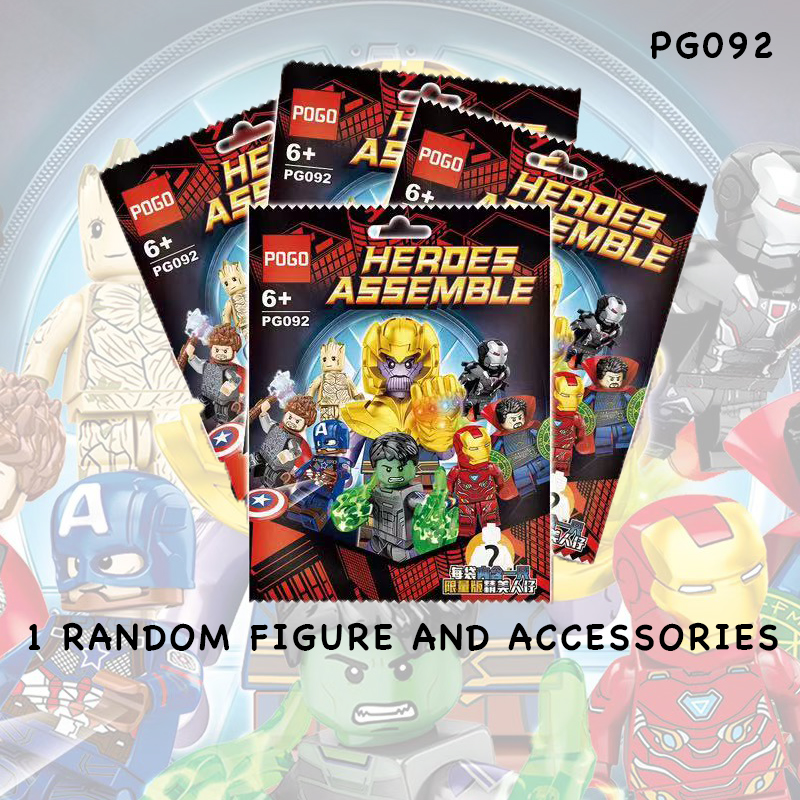 PG Mystery Super Heroes Mini Block Minifigure Surprise Blind Bag Random ...
