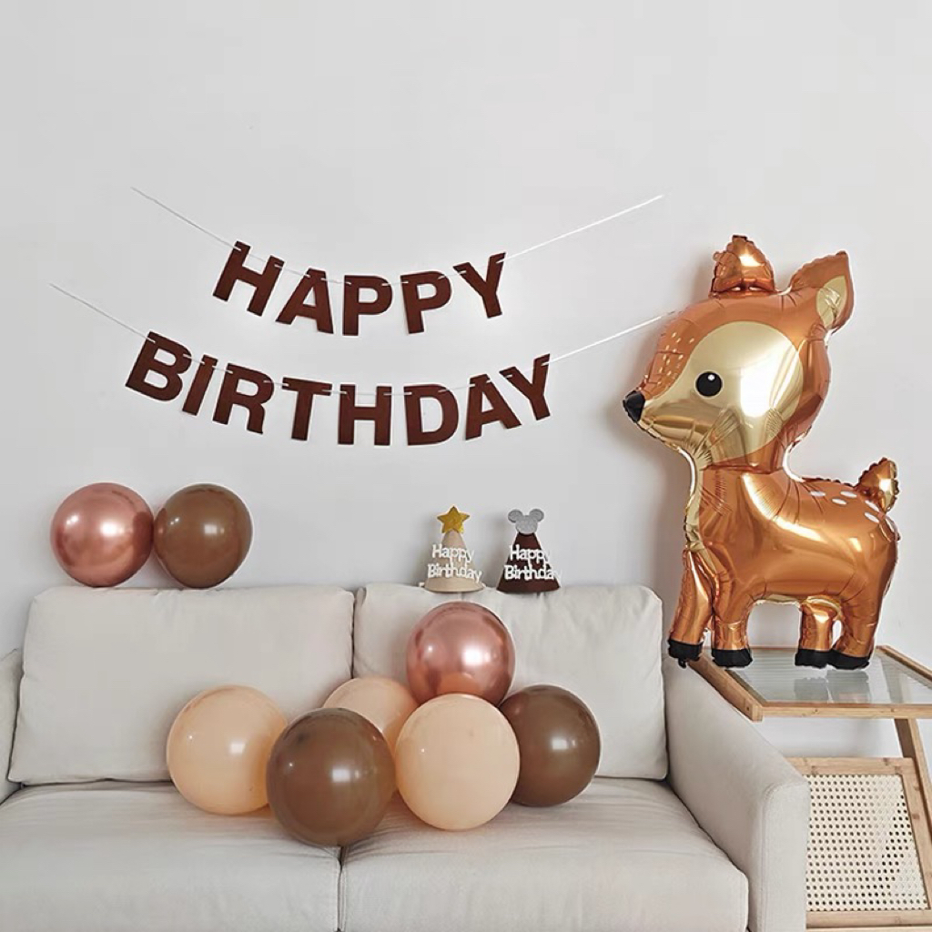 Ready Stock INS Korean Style Rabbit Deer Tiger Forest Theme Animal Aluminium Foil Balloon Party ...