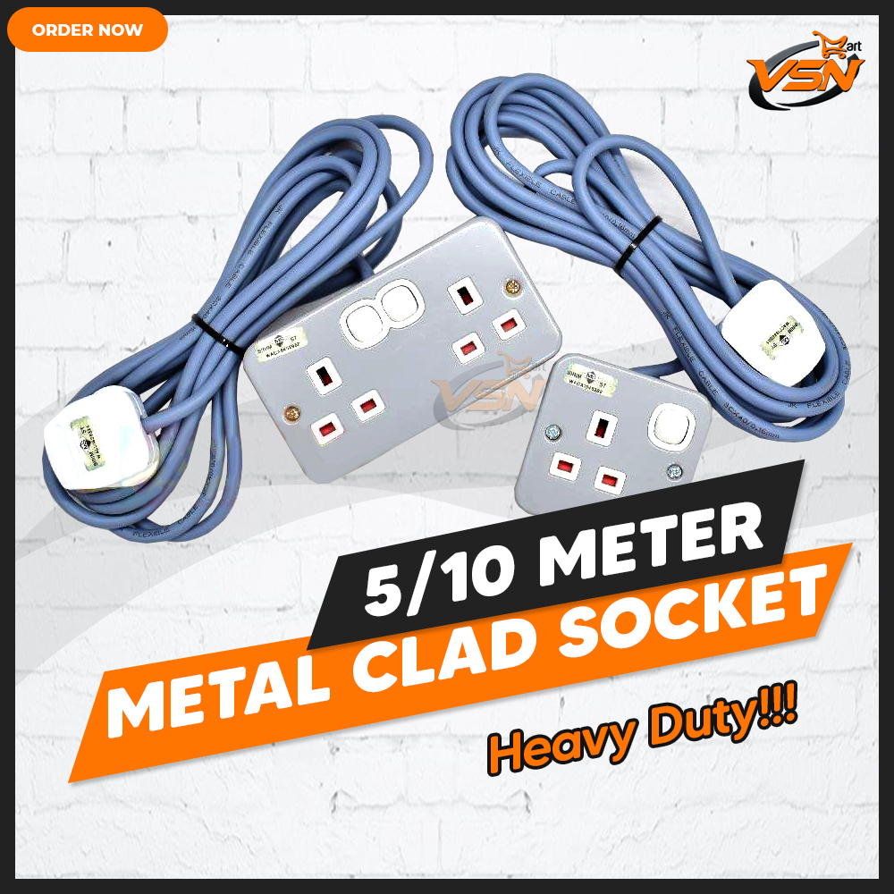 Super Heavy Duty Extension ME Single/Double Metal Clad 13A Switch ...