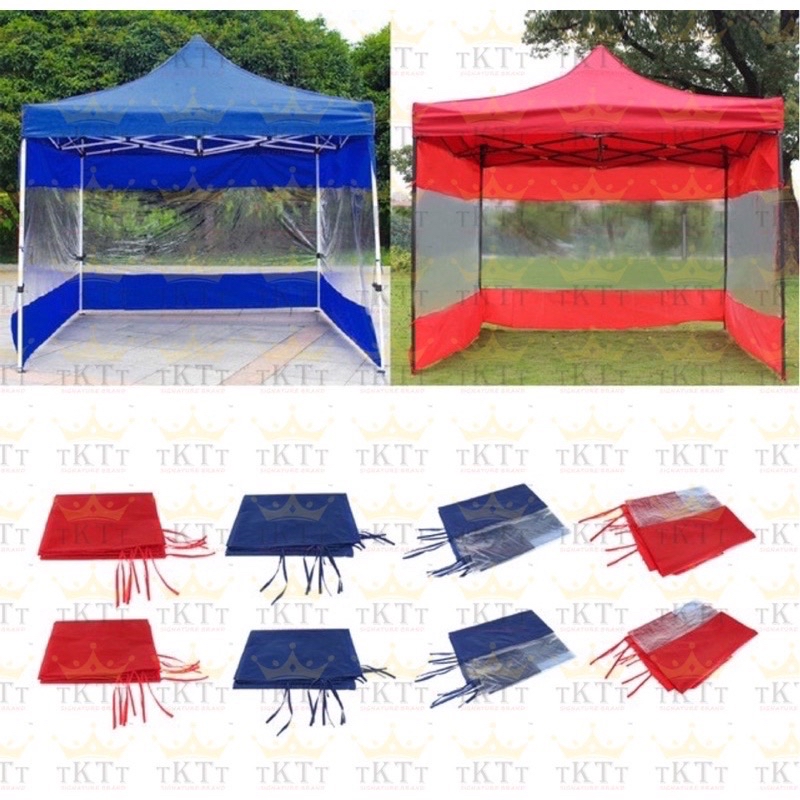TKTT Canopy Side Wall Foldable Tent Side Cover Transparent Full Side ...
