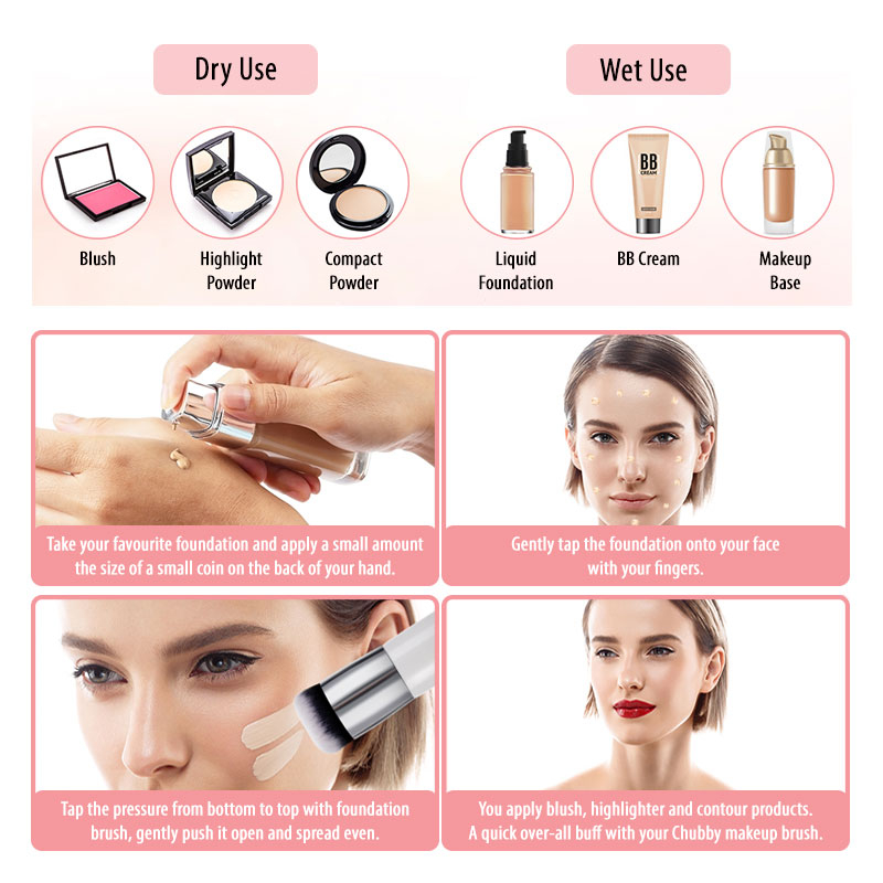 𝗦𝗧𝗥𝗢𝗡𝗚 𝗣𝗢𝗪𝗗𝗘𝗥 𝗚𝗥𝗜𝗣 》Soft Feather Foundation Face Brush Professional ...