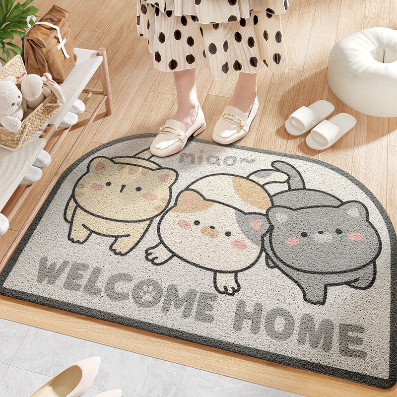 CozyJoy Cute Door Mat Entrance Outdoor Indoor Non Slip PVC Coil Floor ...