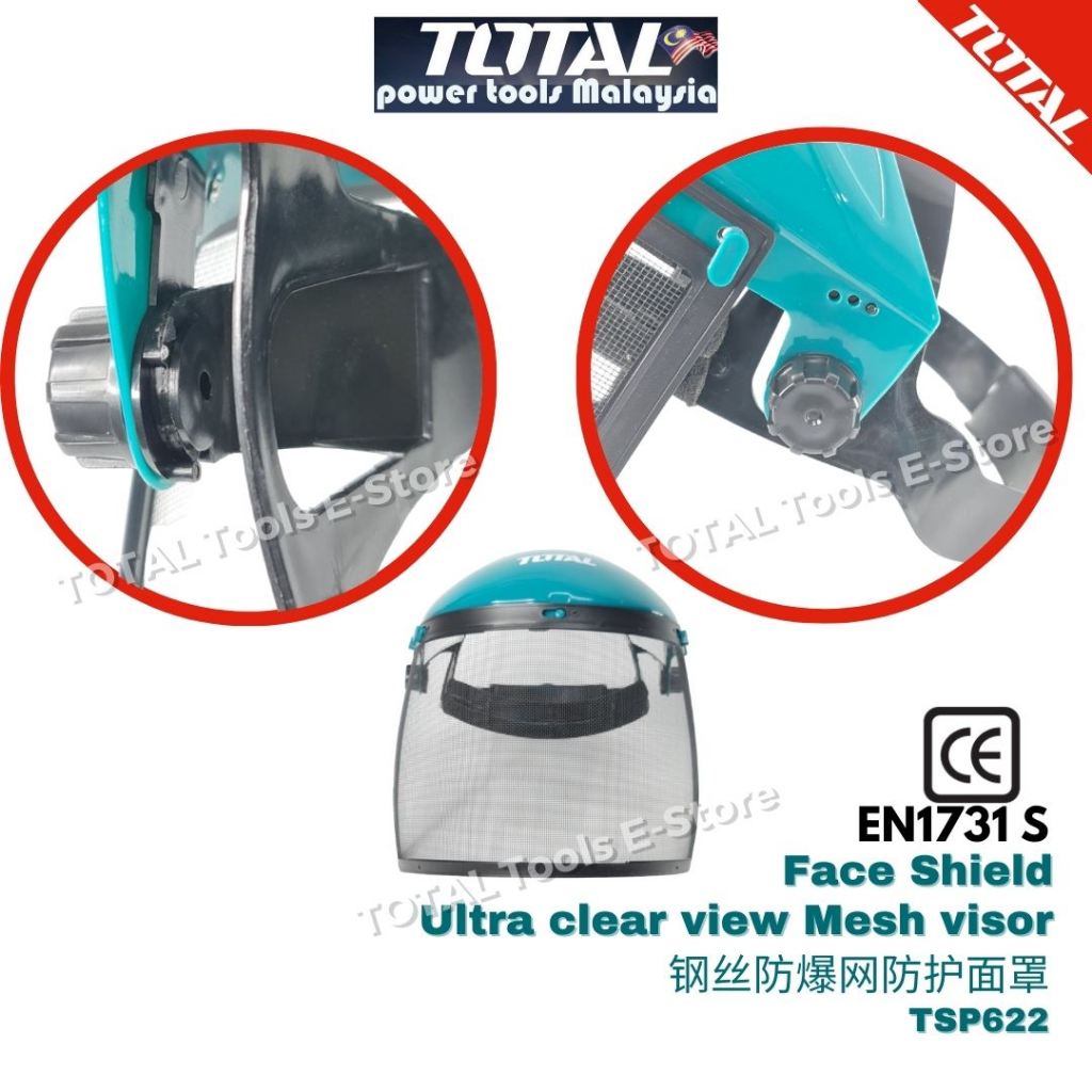 TOTAL Face Shield w/ Ultra clear view Mesh visor / Protective Mesh ...