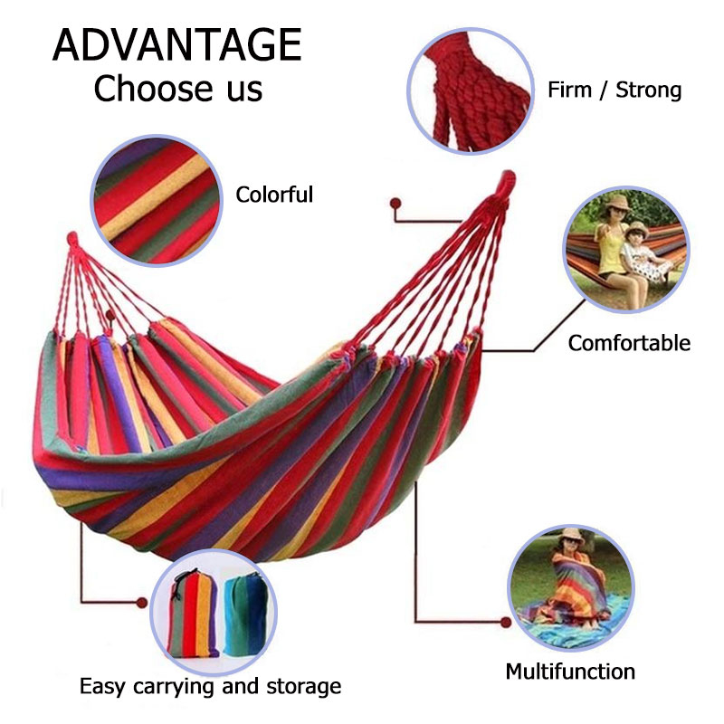 𝗔𝗡𝗧𝗜 𝗙𝗔𝗟𝗟 》 Fabric Canvas Hanging Hammock Swings Outdoor Camping Travel ...