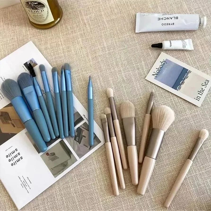 𝗦𝗢𝗙𝗧 𝗛𝗔𝗜𝗥 》8pcs Mini Fluffy Makeup Brush Set Portable Travel Eyeshadow ...