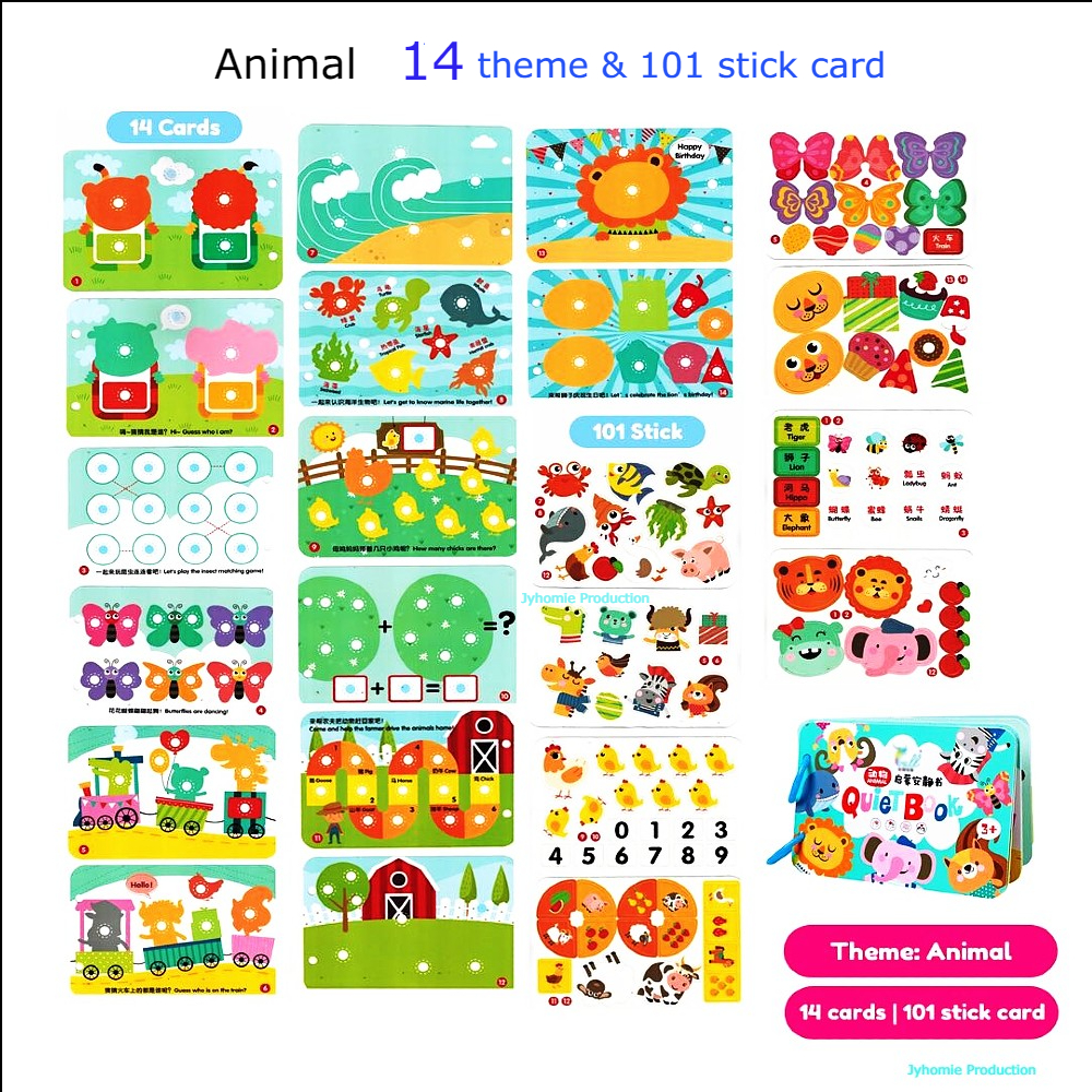 Sticker Book for Kids Sticker Book Reusable Montessori Learning ...