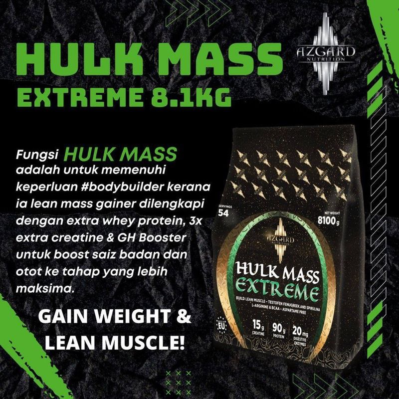 Azgard Nutrition - Hulk Mass Extreme [8.1KG / 54 Servings] [Mass Gainer ...