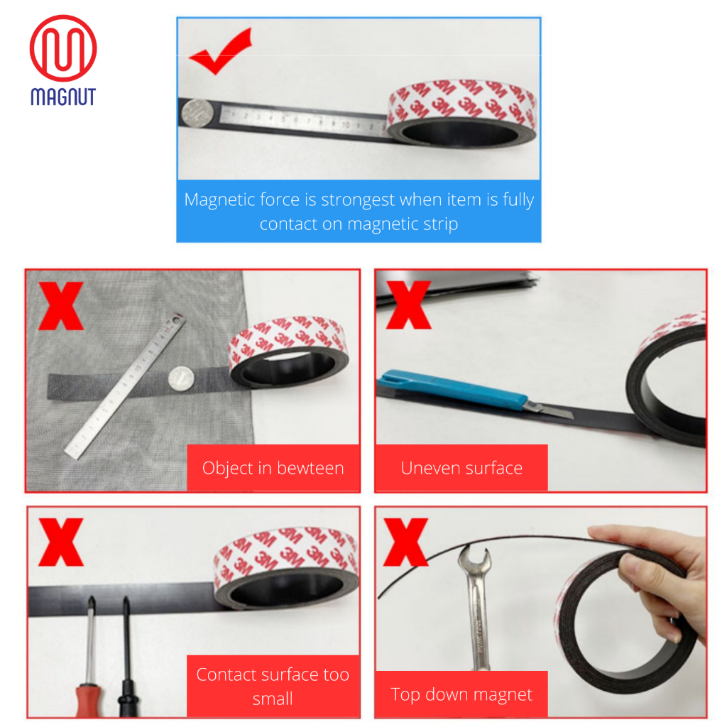 1meter * 20mm / thickness: 2mm self Adhesive Flexible Magnetic Bar ...
