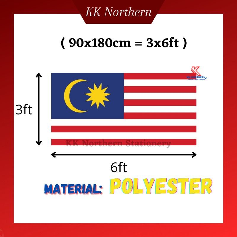 Jalur Gemilang Bendera Malaysia Flag (Polyester) 1x2, 2x4, 3x4, 2x8 ...