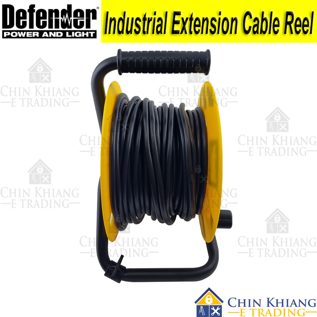 Defender 30M 4-Way Industrial Extension Wire Cable Reel 240V 13A E86507 ...