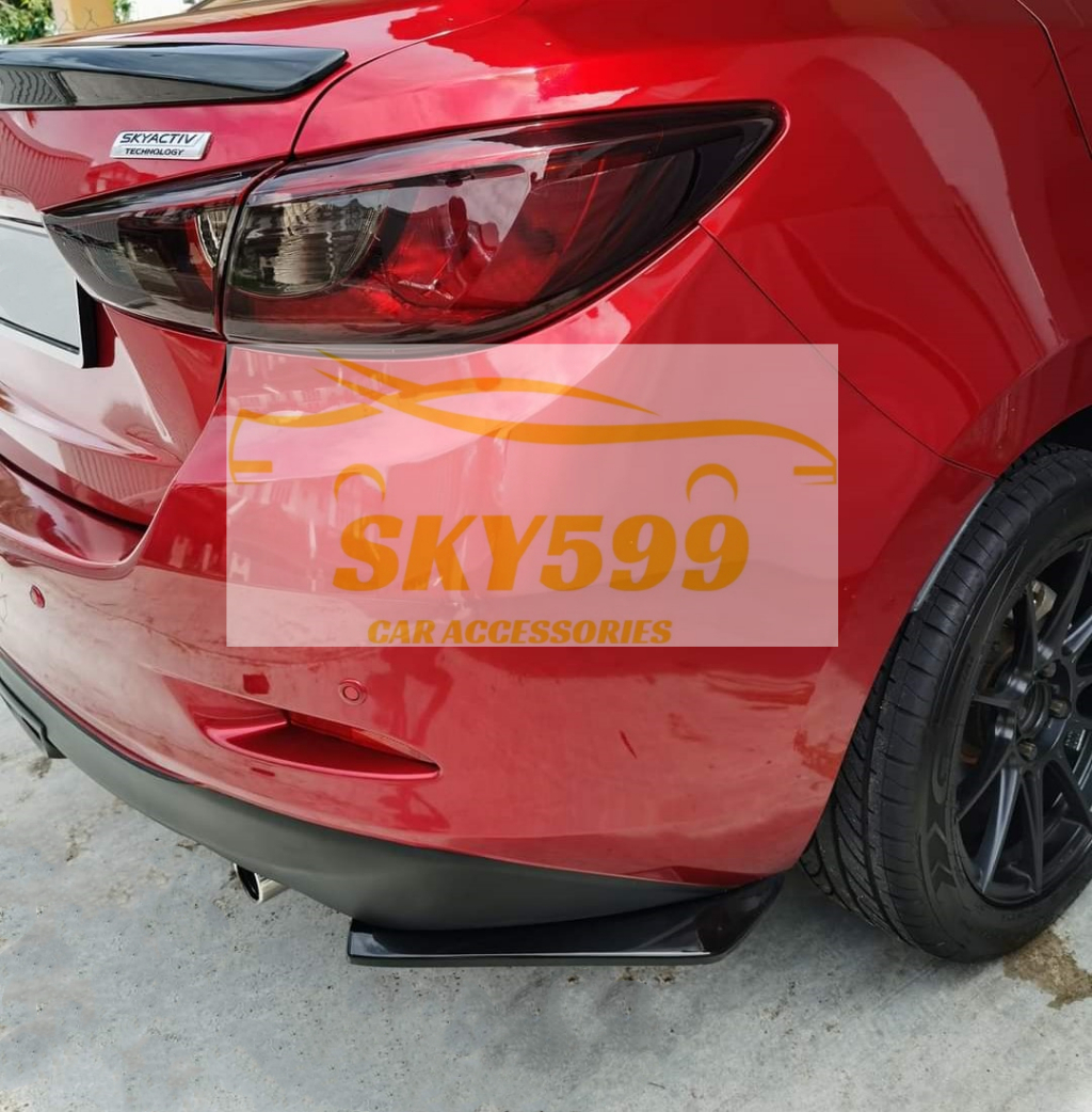 Mazda 2 Front Bumper Diffuser Lip Wrap Angle Splitters Black Carbon ...