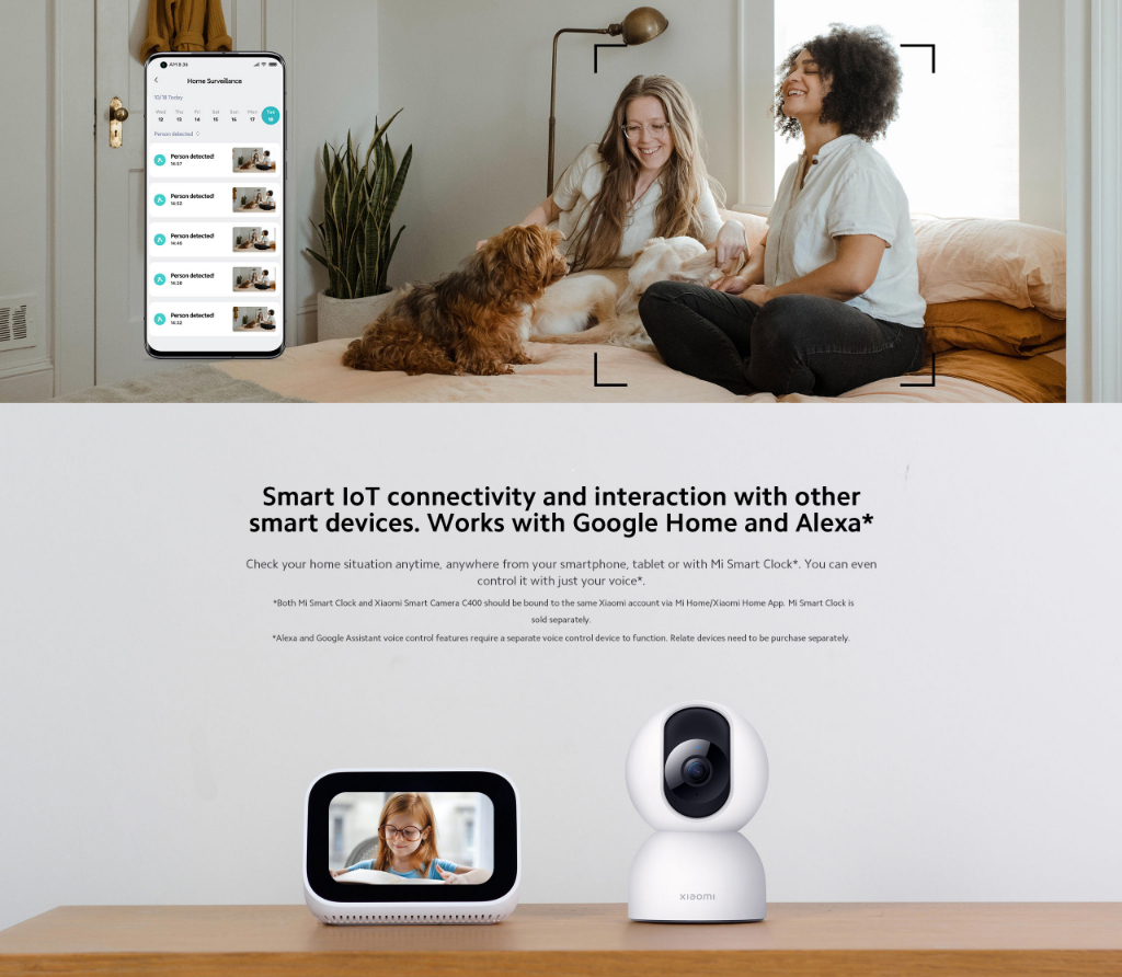 Xiaomi Smart Camera C400 support flat and inverted mounting/4MP/2.4GHz WI-FI/AI human detection ...