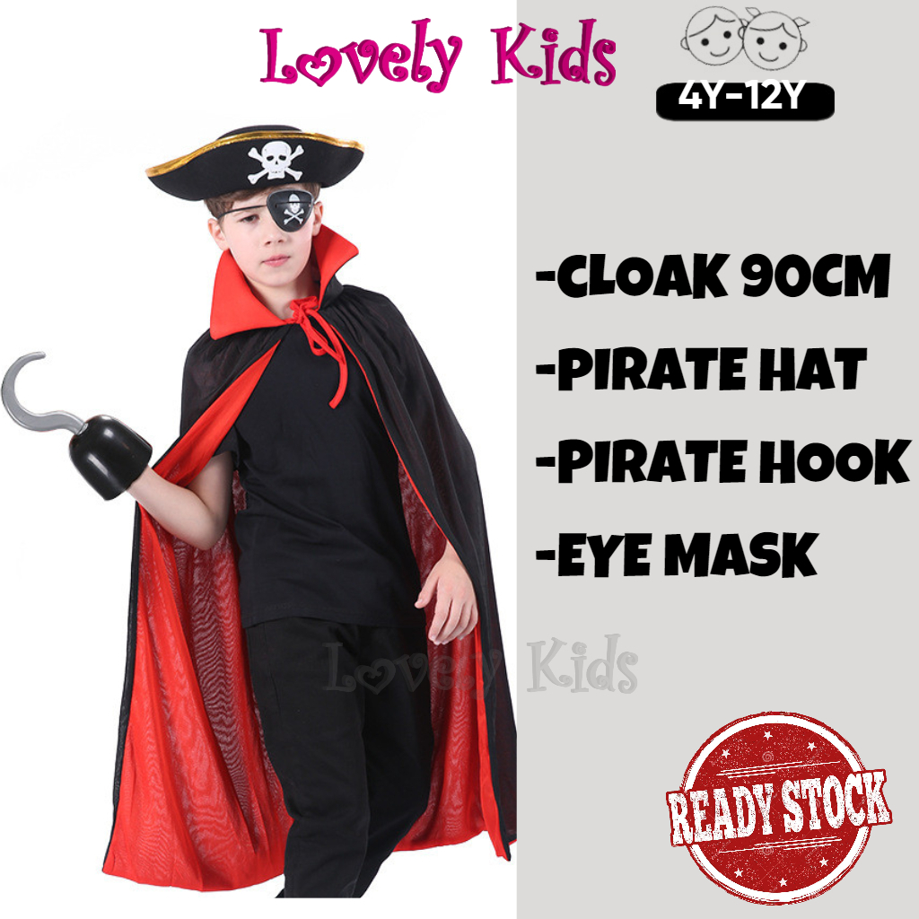[READY STOCK] Kids Costume Pirates Captain Cosplay Halloween Costume ...