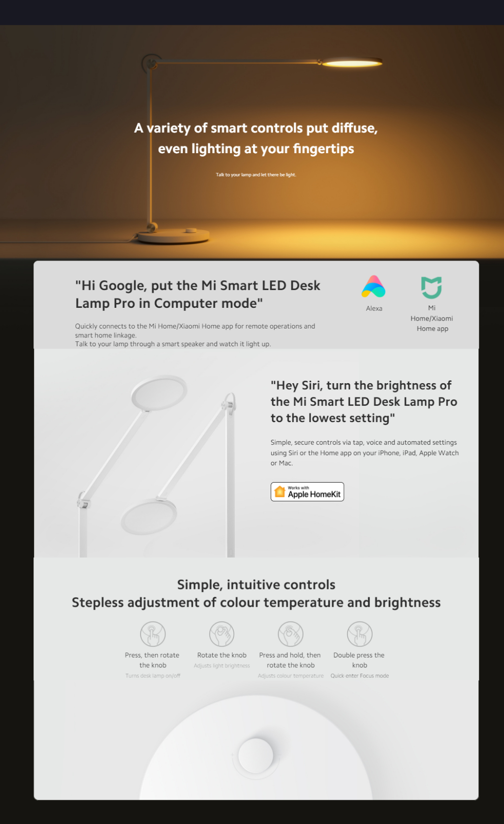 (Global English) Xiaomi Mi Smart LED Desk Lamp Pro / Smart Desk Lamp ...