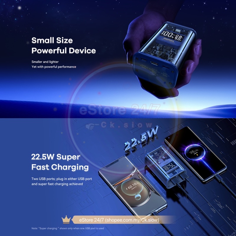 Remax RPP 570 Cybo Series 20W 22.5W PD QC 10000mAh Super Fast Charging ...