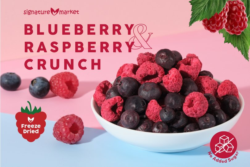 Signature Market Blueberry & Raspberry Crunch (Freeze-Dried) (25g ...