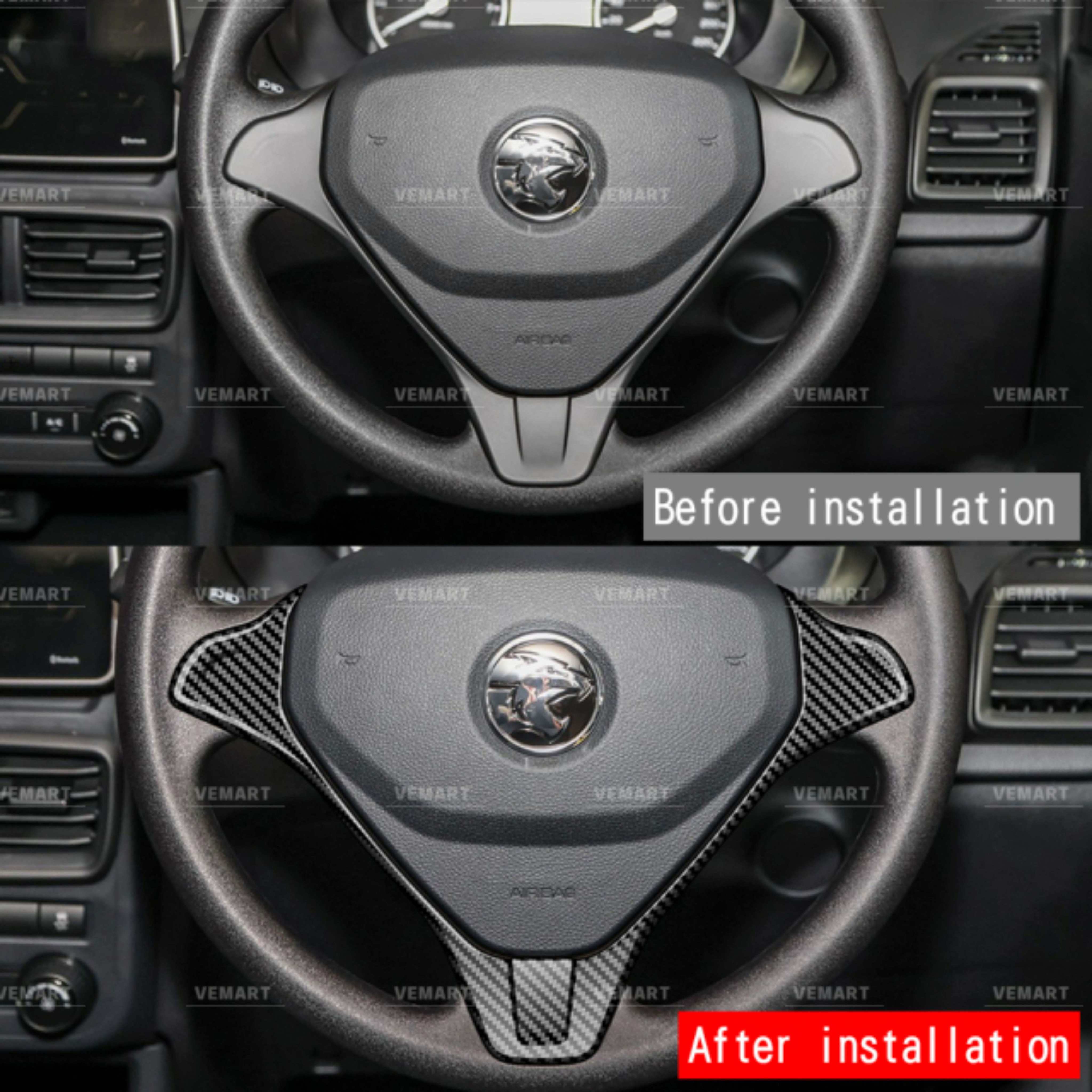 Vemart proton preve carbon fiber steering wheel frame cover garnish ...