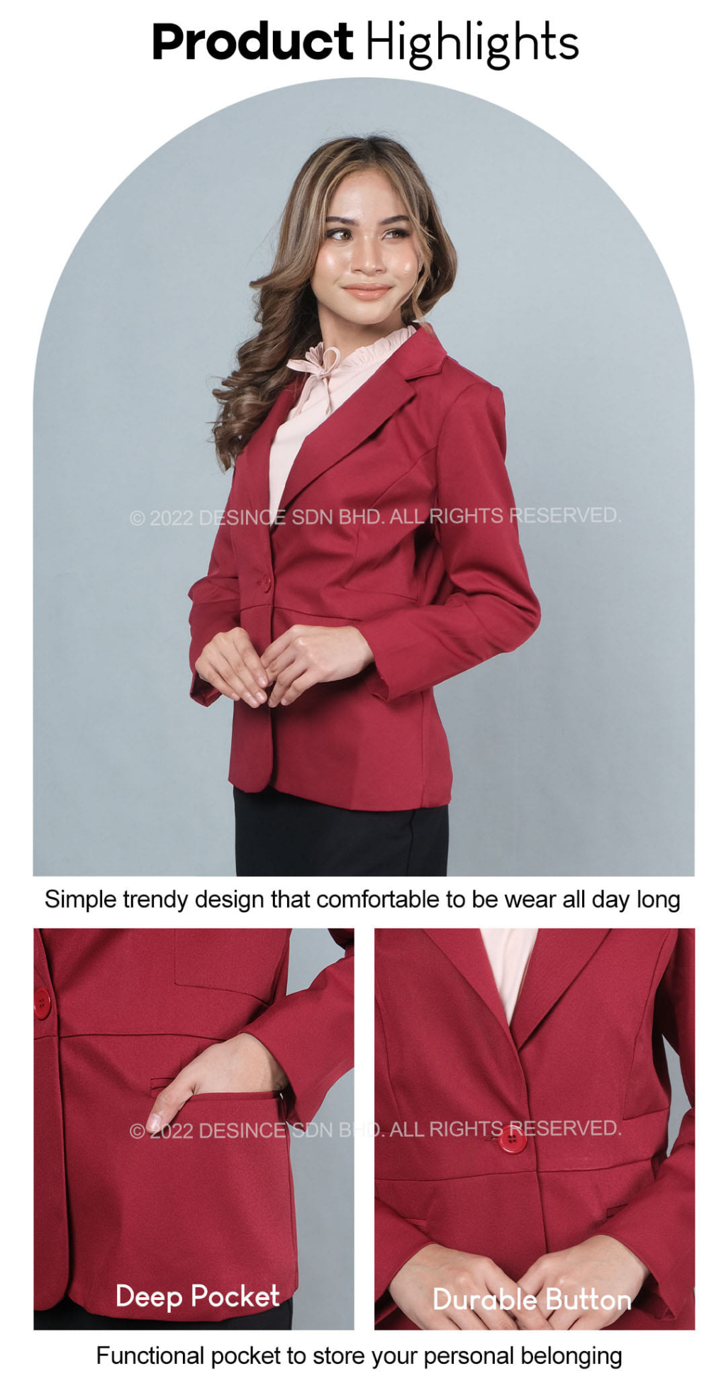 🇲🇾 DESINCE Women Blazer Black Coat Plus Size Jacket Woman Outerwear ...