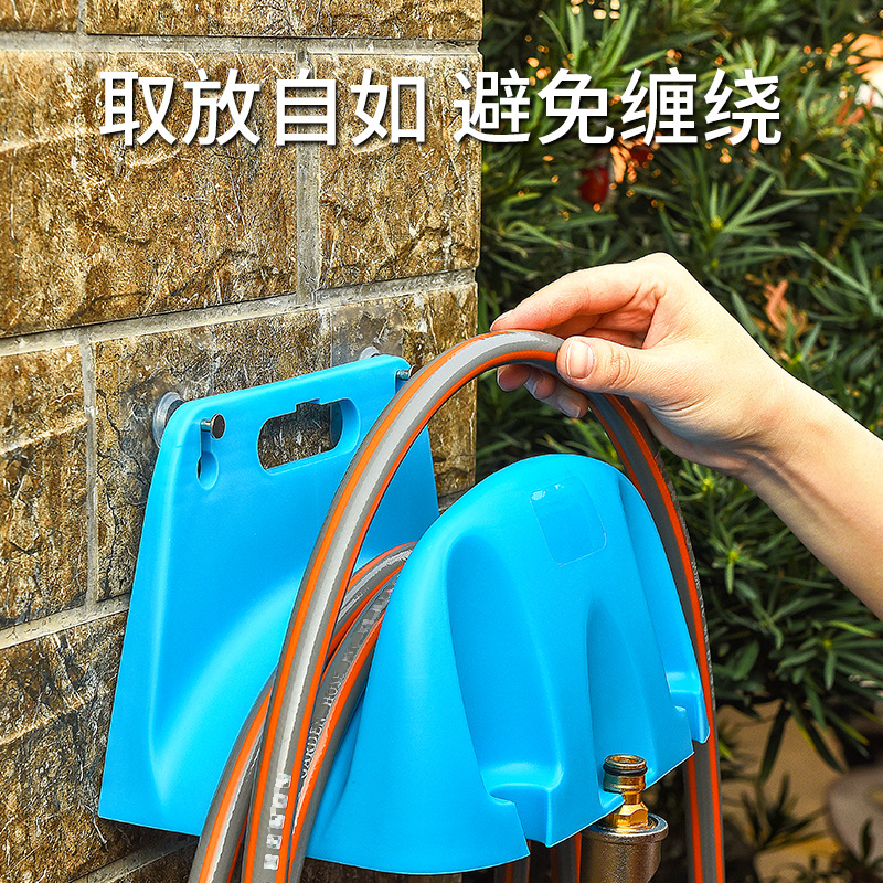 Tap💧 Hose Hanger Pipes Reel Style Holder Wall Mounted Fence Garden ...