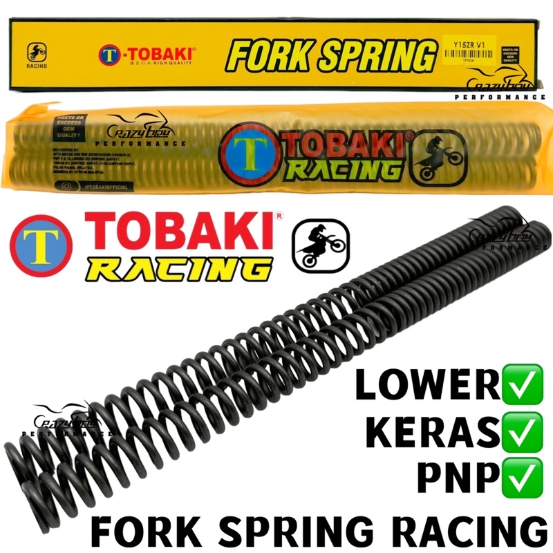 TOBAKI RACING FORK SPRING Y15ZR Y16ZR LC135 V1-V8 FI KERAS FORK SPRING 100% ORIGINAL TOBAKI ...