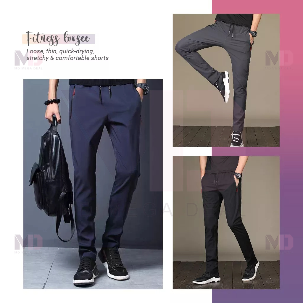 《Mega Deal》Men Casual Long Pants Tracksuit Slim Fit Track Pant Sports ...
