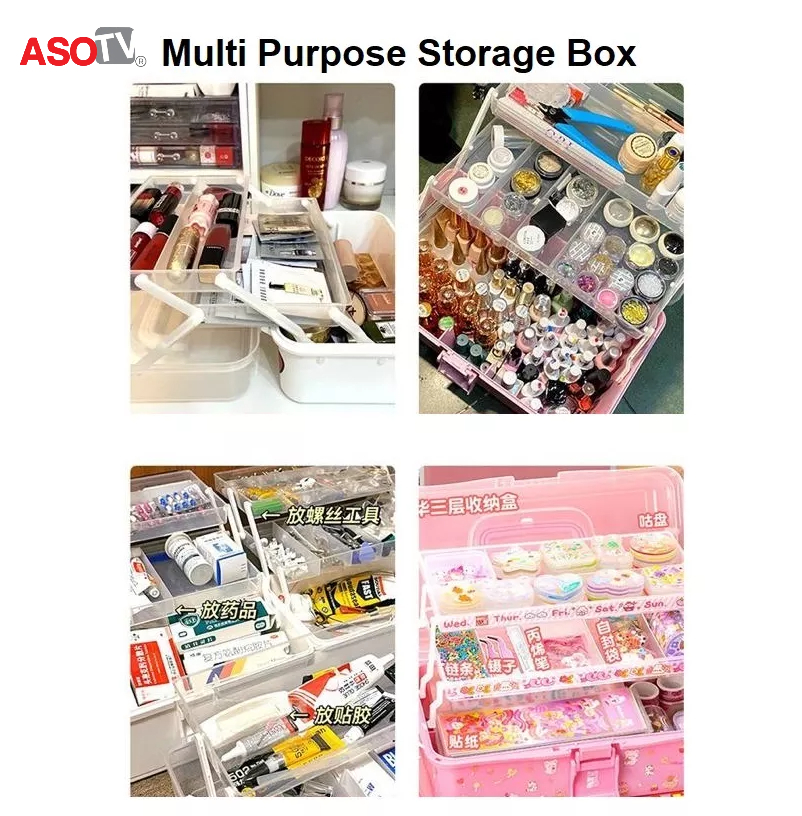 ASOTV® 3 Tier Extra Large Medical Box Toolbox First Aid Plastic ...