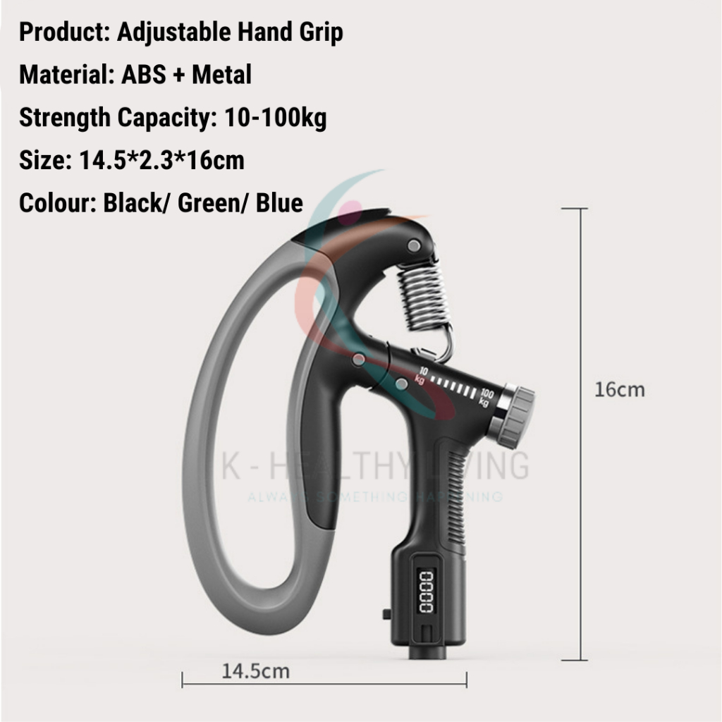 【READY STOCK】100kg Adjustable Electronic Counter Hand Grip Wrist Grip ...