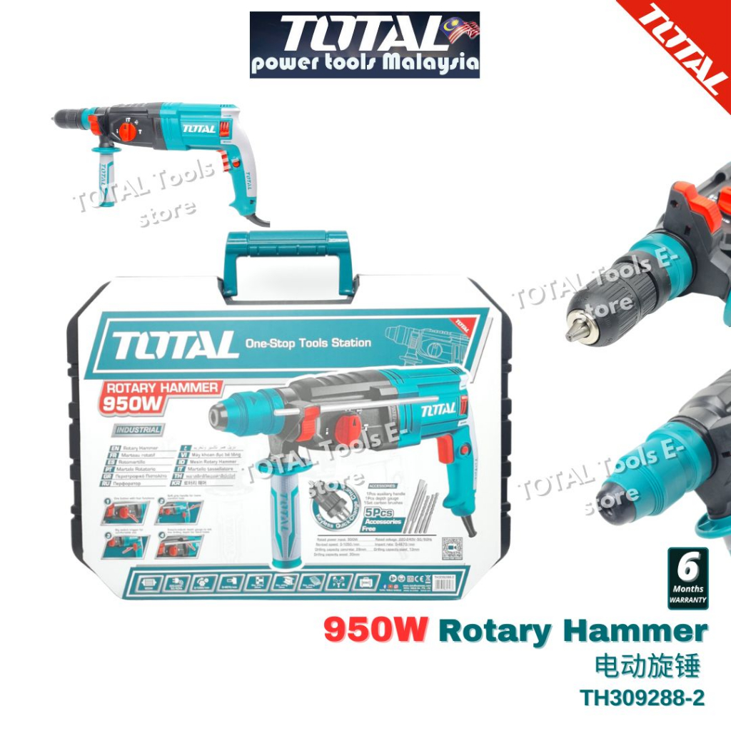 TOTAL NEW MODEL 950W Rotary Hammer SDS plus quick-change chuck ( 2 ...