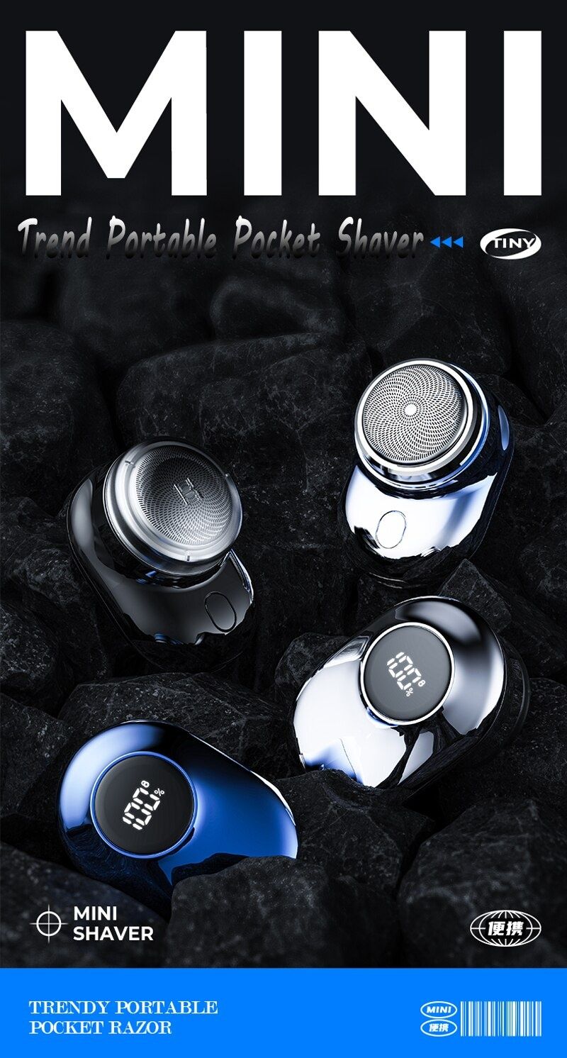 LCD Display Mini Shaver Man Electric 6 Blades Pencukur Misai Mesin ...