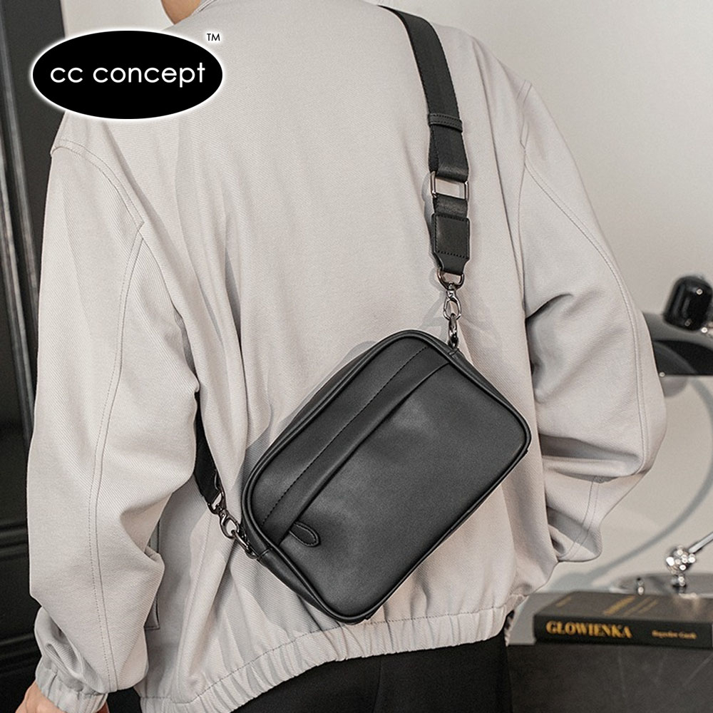 CC CONCEPT Waterproof Man Men Sling Bag PU Messenger Bag Crossbody Bag ...